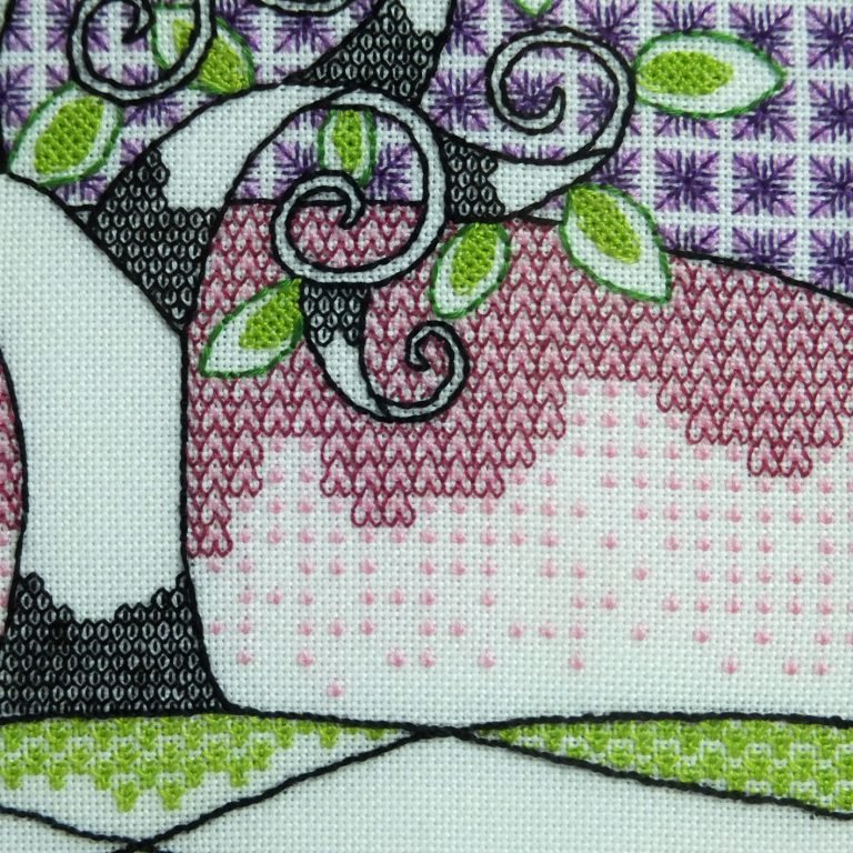 Summer Tree Blackwork Kit or Pattern