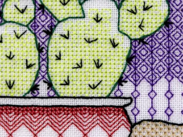 Prickly Pear Blackwork Kit or Pattern
