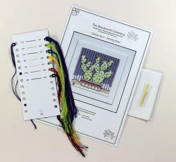 Prickly Pear Blackwork Kit or Pattern