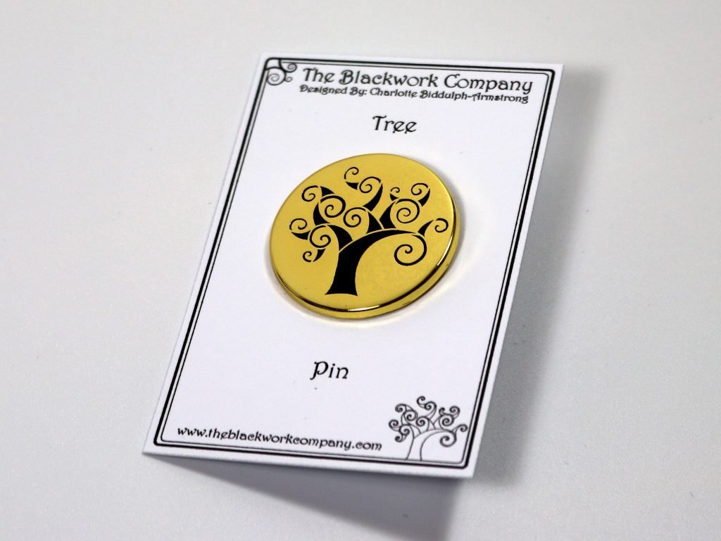 Blackwork Tree Enamel Pin - Designed by CB-A