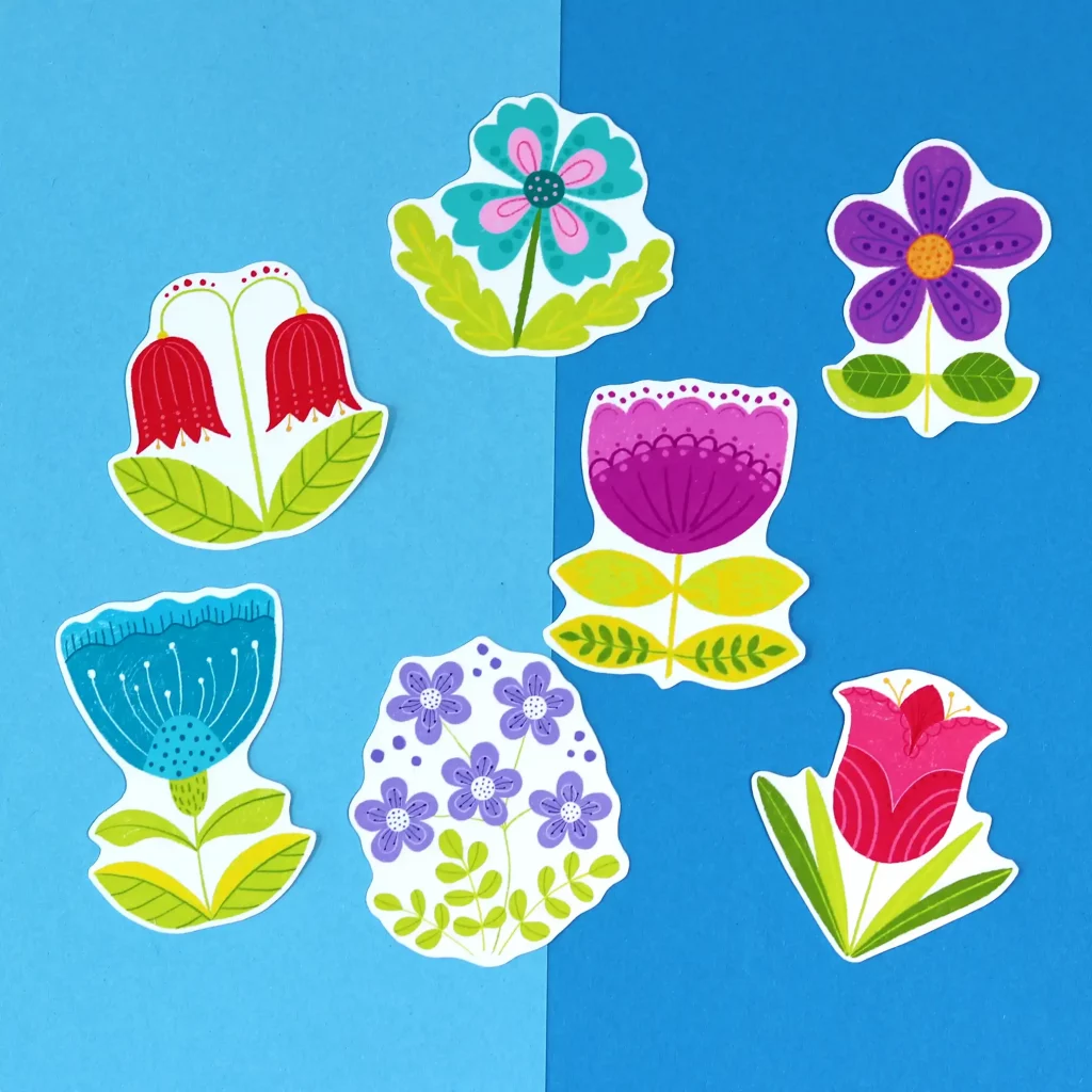Folk Flowers Spring Stickers Pack - Vinyl - Designed by CB-A